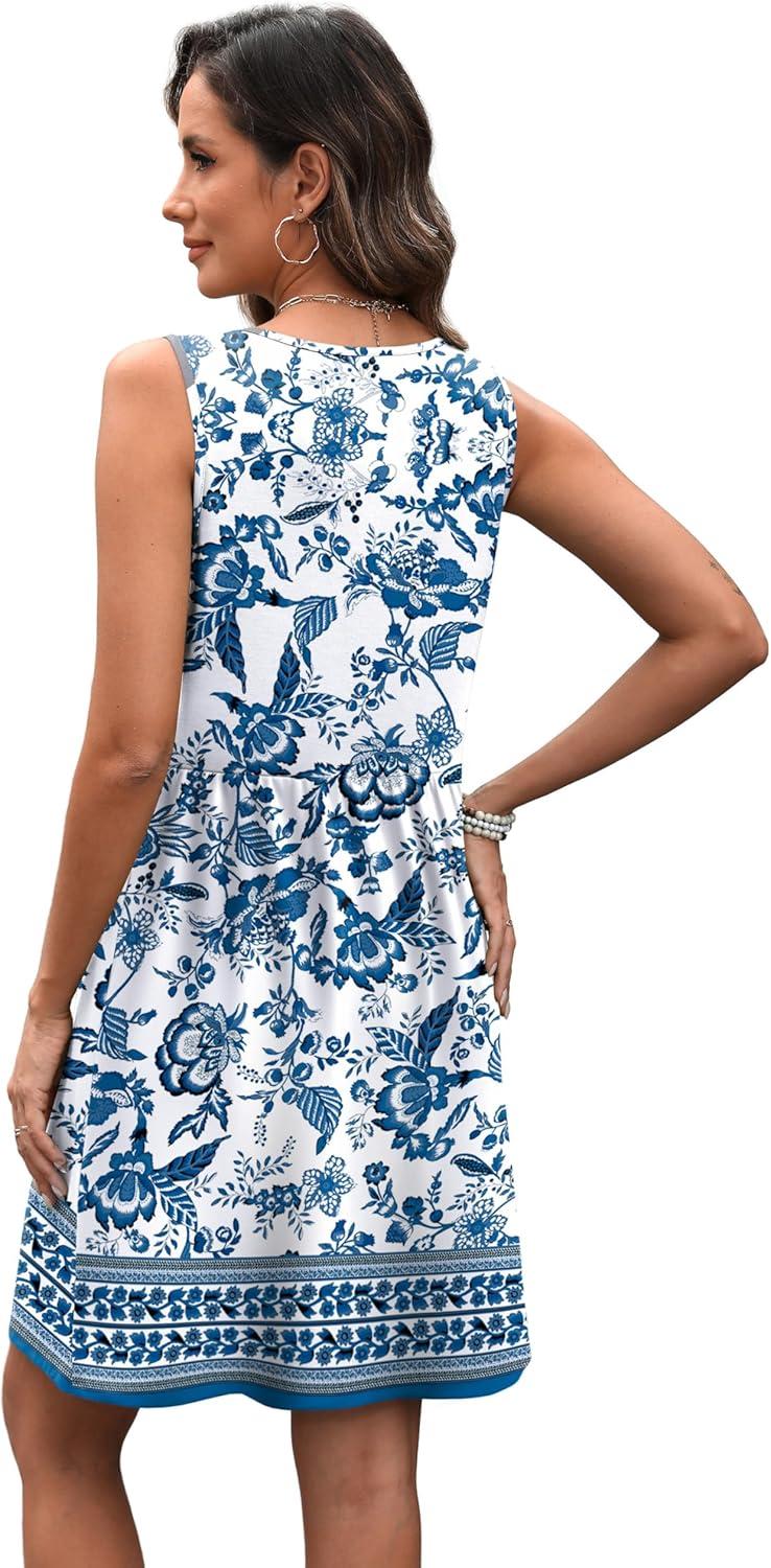 XIEERDUO Summer Dresses for Women 2026 Casual Classy Dress V Neck ...