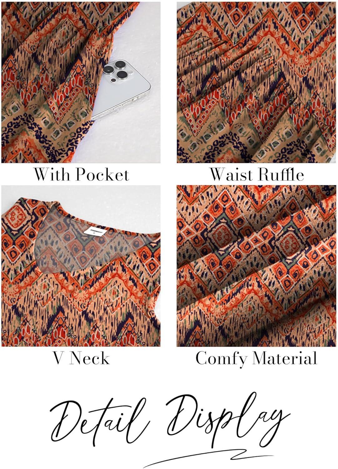 XIEERDUO Summer Dresses for Women 2026 Casual Classy Dress V Neck ...